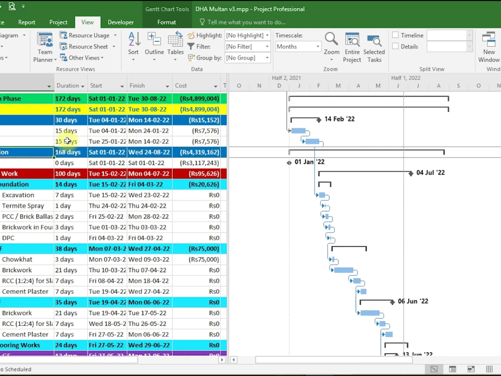 Colorful MS Project Tasks in Gantt Chart using VBA Macros Button | Upwork