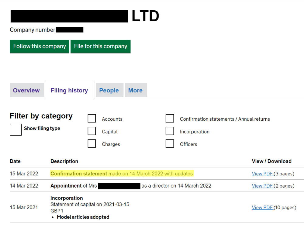 UK Company Confirmation Statement preparation and filing to Companies ...