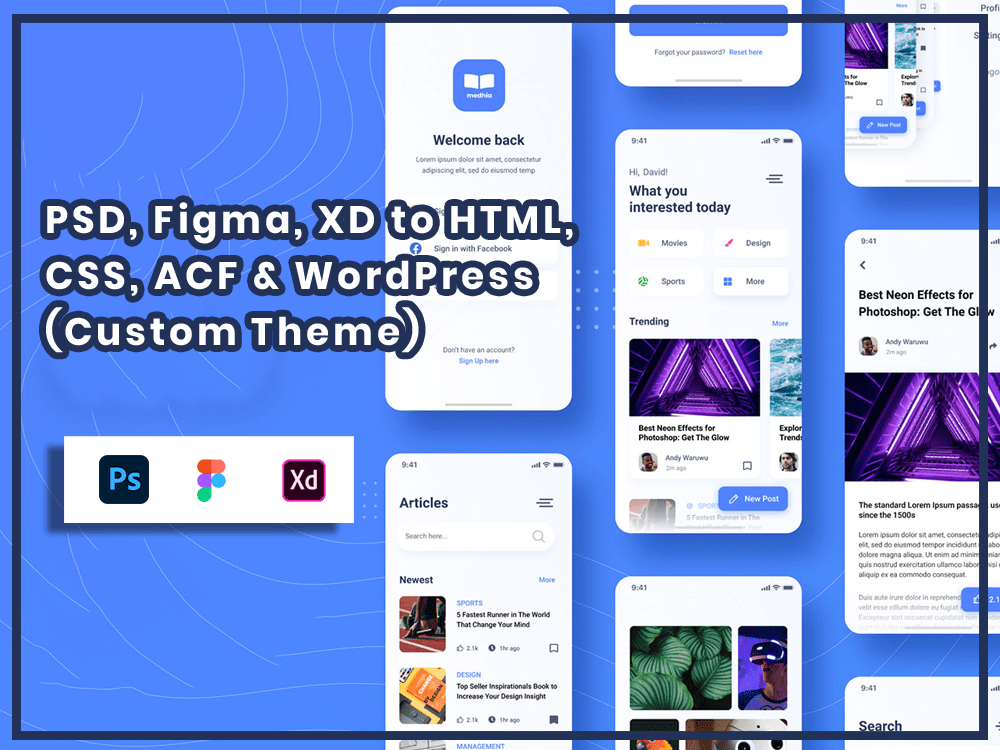 PSD | Figma | XD to HTML | CSS | ACF & WordPress (Custom Theme) | Upwork