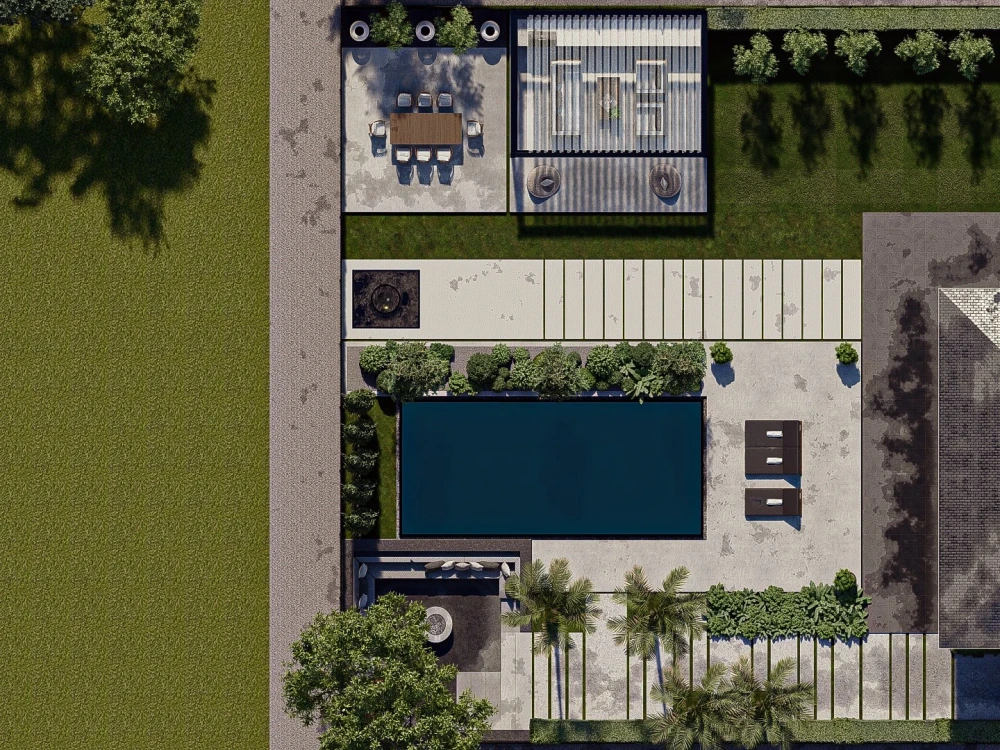 A modern and minimalistic landscape design for your front and backyards ...