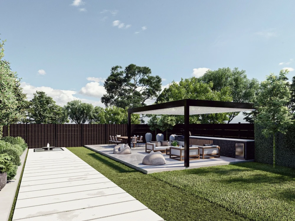 A modern and minimalistic landscape design for your front and backyards ...