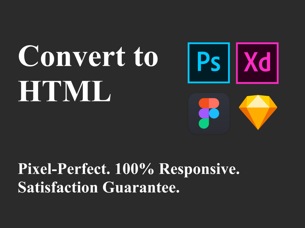 Figma/PSD/XD design converted to a responsive pixel-perfect HTML/Bootstrap | Upwork