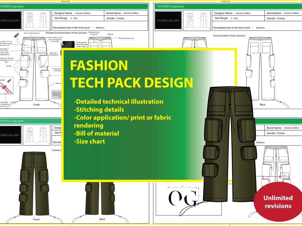 A complete tech pack ready to manufacture | Upwork