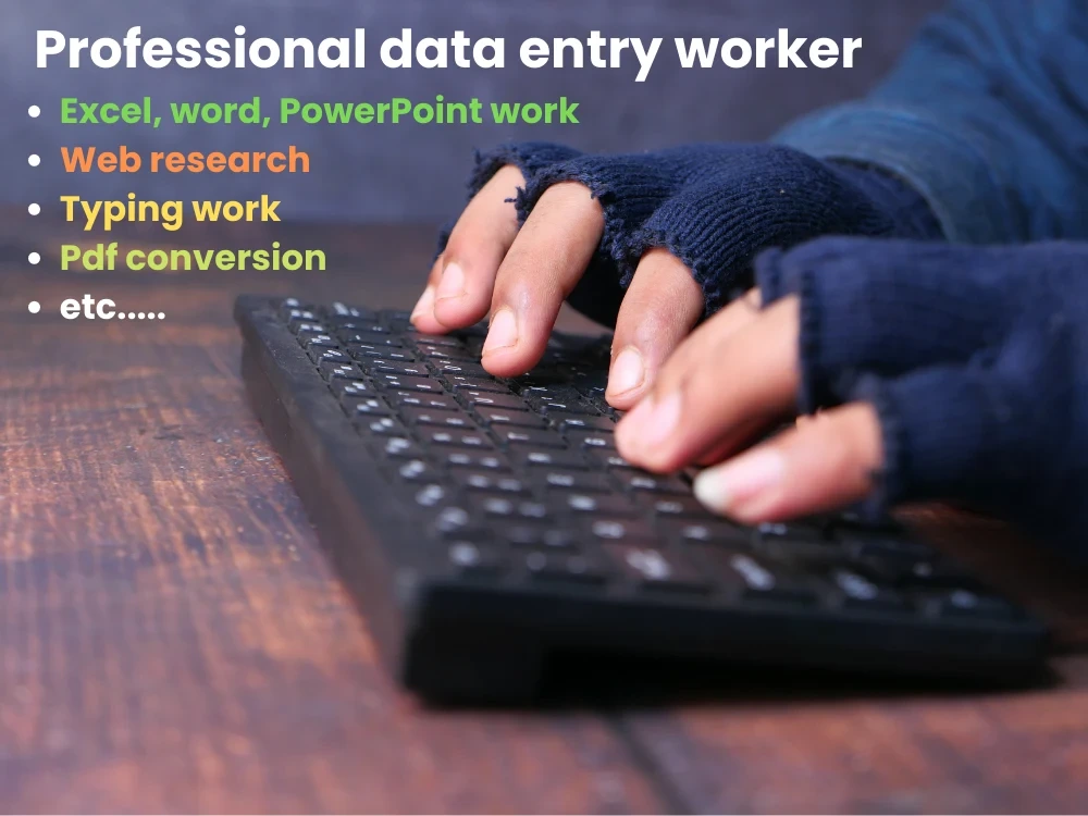 Exact data entry, data collection, fast typing work and copy paste work ...