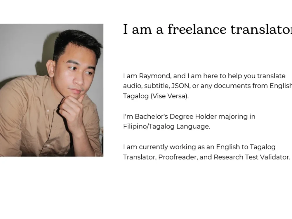 3-4 work hours help in translating your documents from English-Tagalog ...
