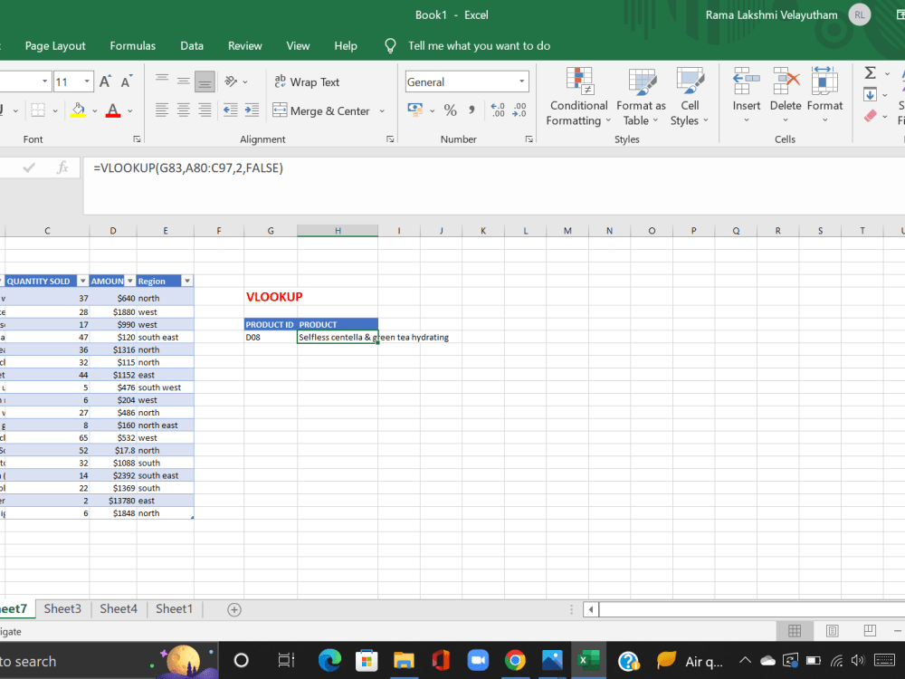 Analysis, reports & representation of data in Excel (VLookup, Pivot etc ...
