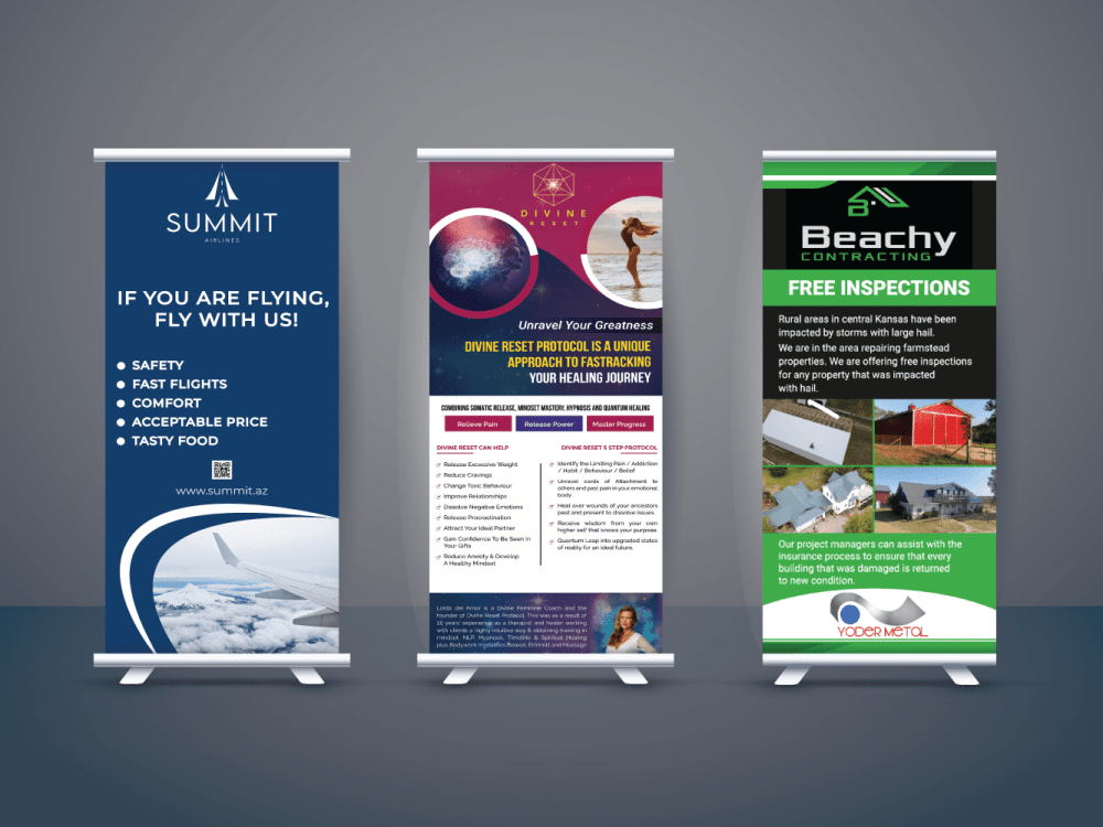A roll-up banner and retractable banner | Upwork