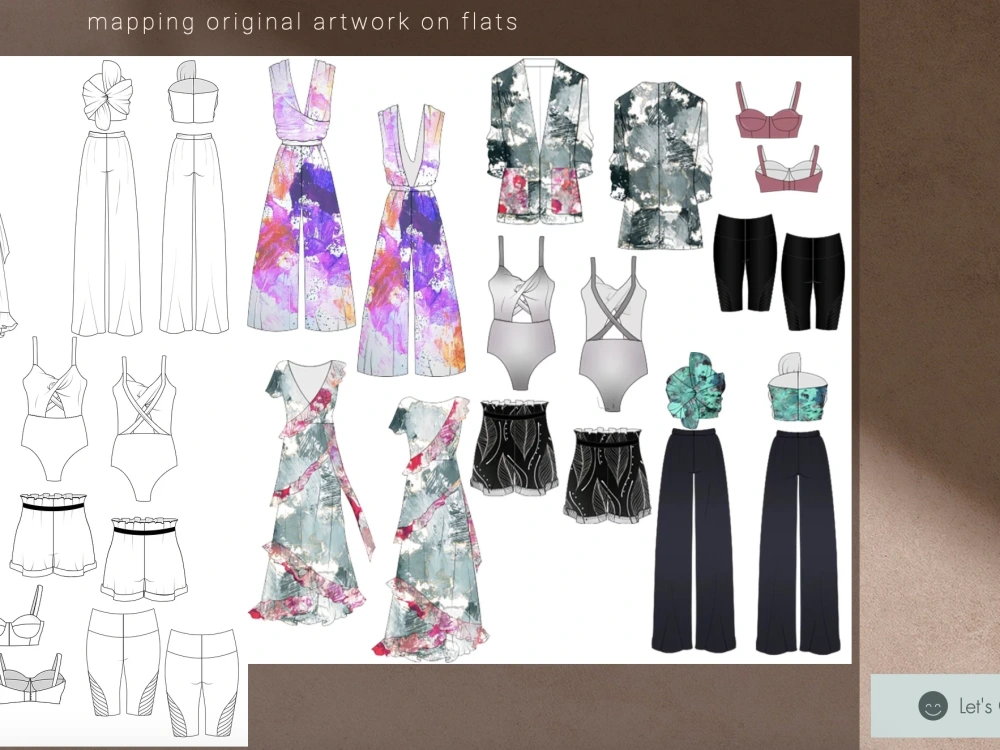 Detailed technical flat sketches. | Upwork