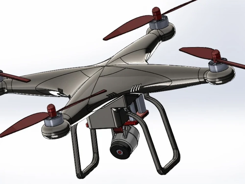 The 3D model of a Quadcopter/Drone made with solidworks | Upwork