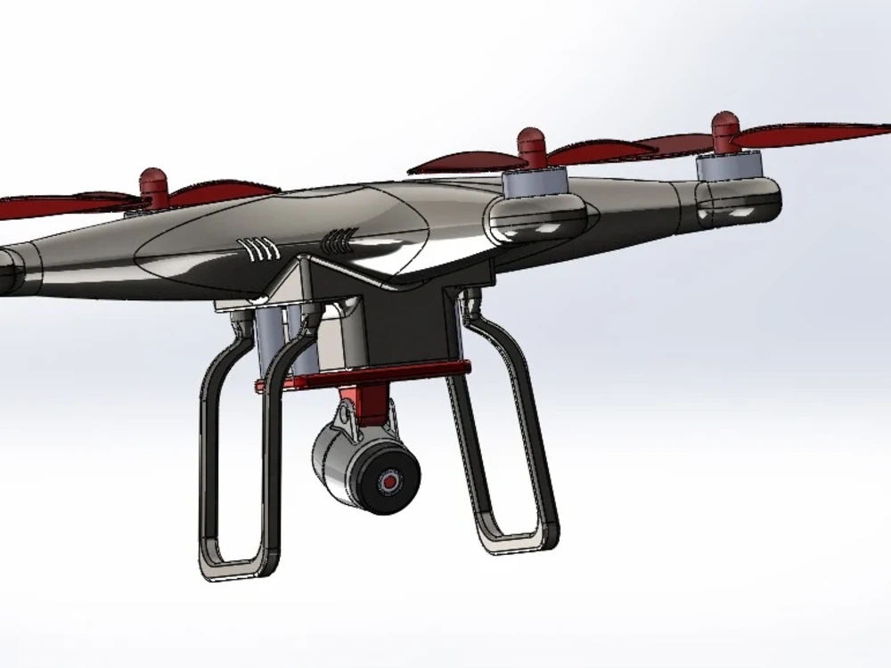 The 3D model of a Quadcopter/Drone made with solidworks | Upwork