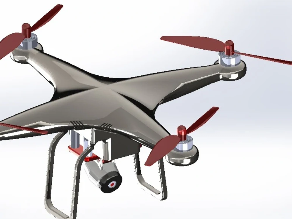 The 3D model of a Quadcopter/Drone made with solidworks | Upwork