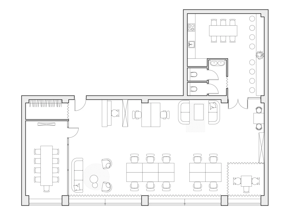 A layout, floor plan with furniture arrangement | Upwork