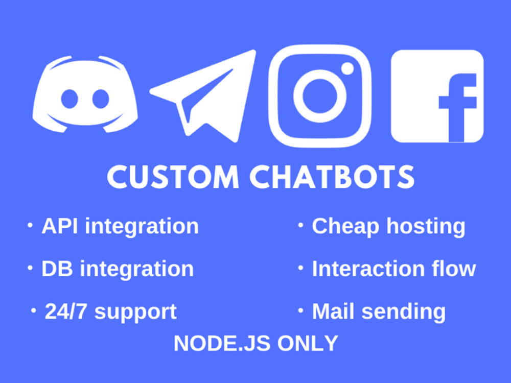 A complex Discord | Instagram | Messenger | Telegram Bot | Upwork