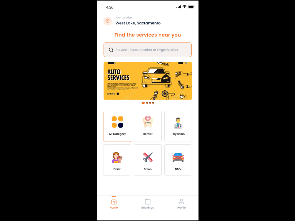 A UI UX design for an Online Services booking mobile app. | Upwork