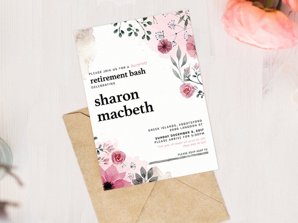 Retirement invitation card and Housewarming invitation card design | Upwork