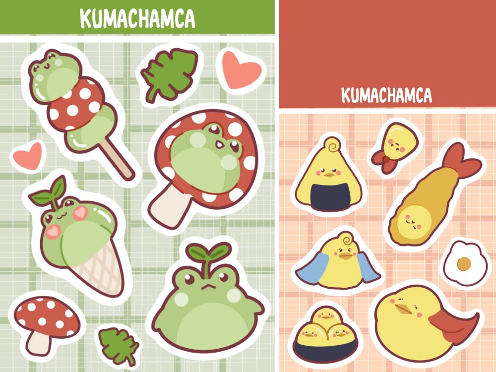 Cute and simple sticker sheet illustration for your business | Upwork