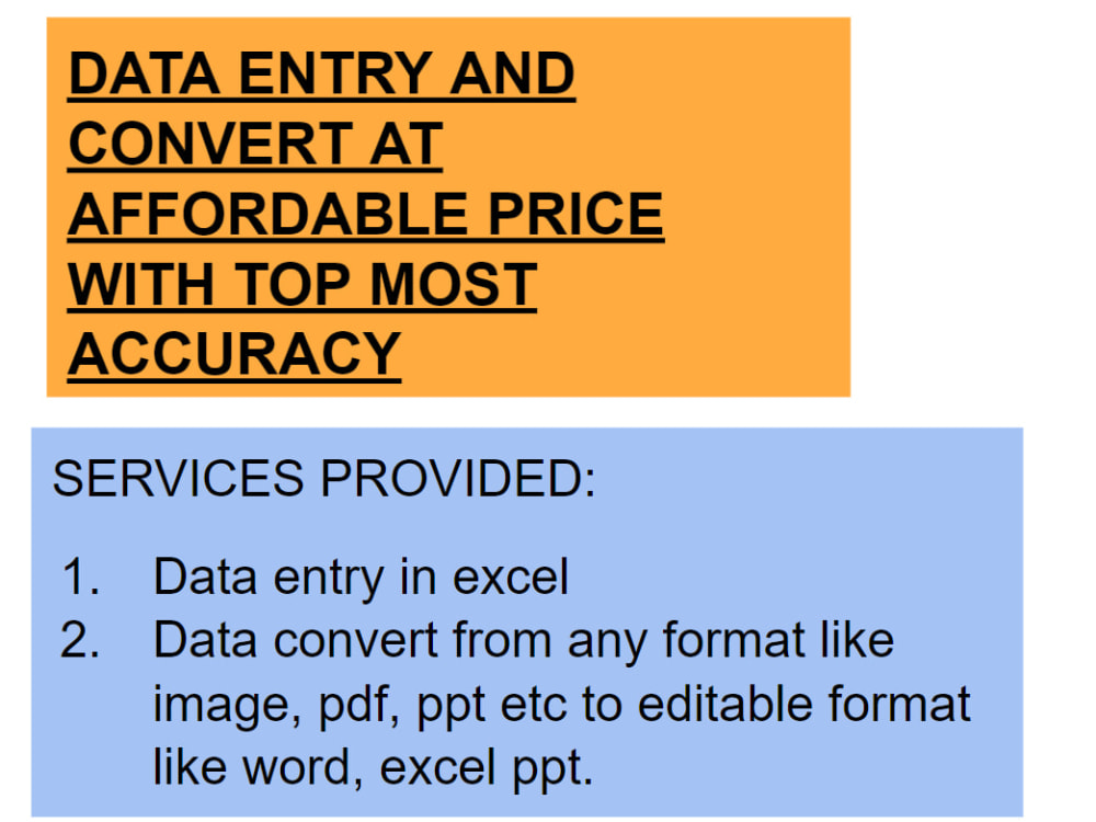 Accurate data entry/conversion from any photo or PDF to desired format ...