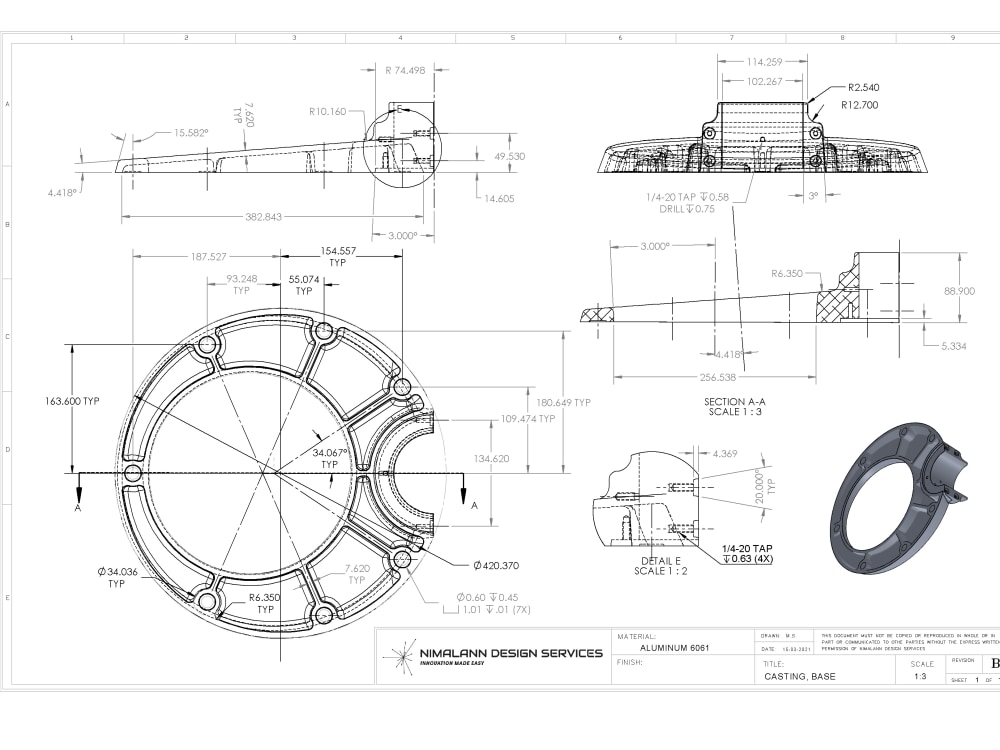 An Engineering CAD Drawing of a product and machinery | Upwork