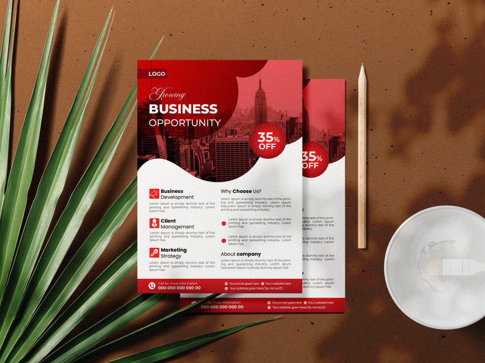 A one pager business flyer or leaflet design | Upwork