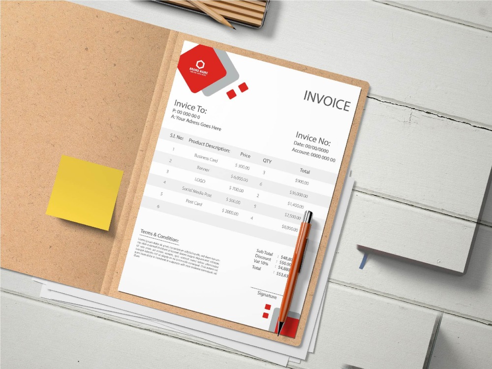 A create professional and custom invoice template design | Upwork