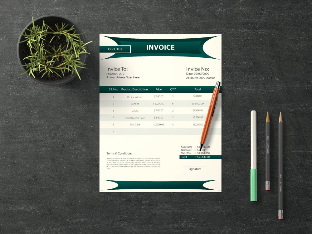 A create professional and custom invoice template design | Upwork