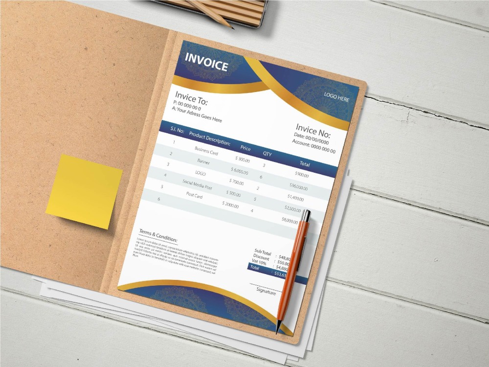 A create professional and custom invoice template design | Upwork