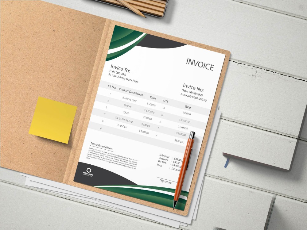 A create professional and custom invoice template design | Upwork