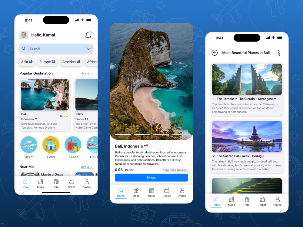 An app design and UI/UX mockup created using Figma and Sketch | Upwork