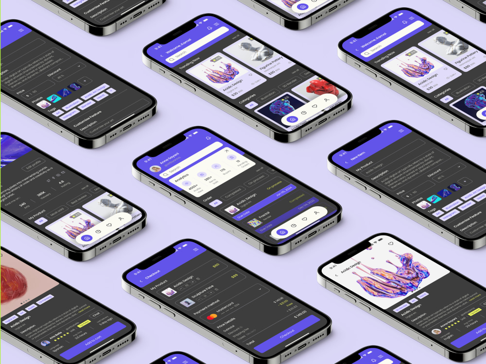 An app design and UI/UX mockup created using Figma and Sketch | Upwork