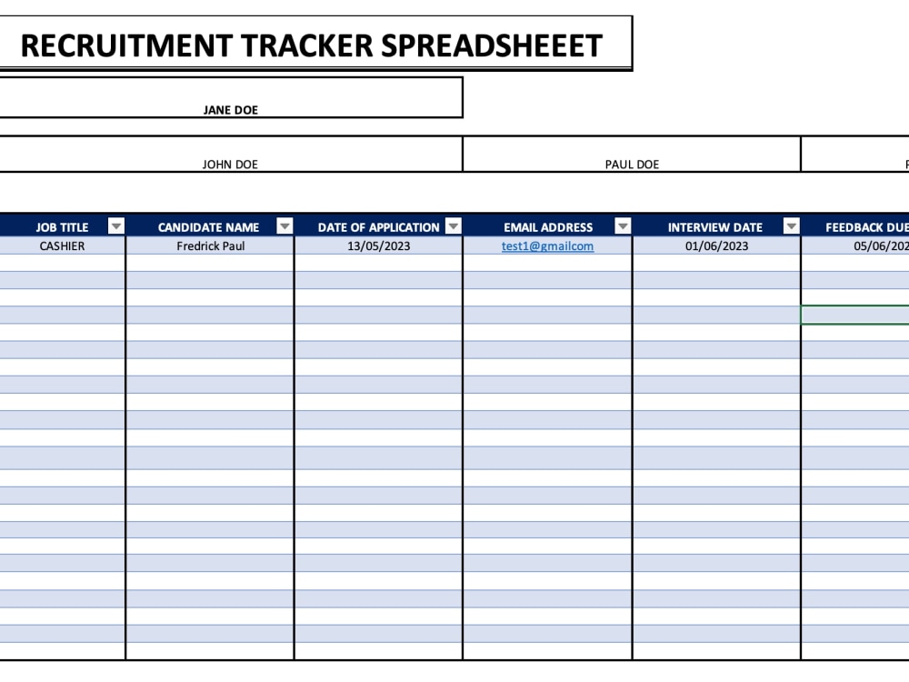 An easy way to track applicant status with this spreadsheet. | Upwork