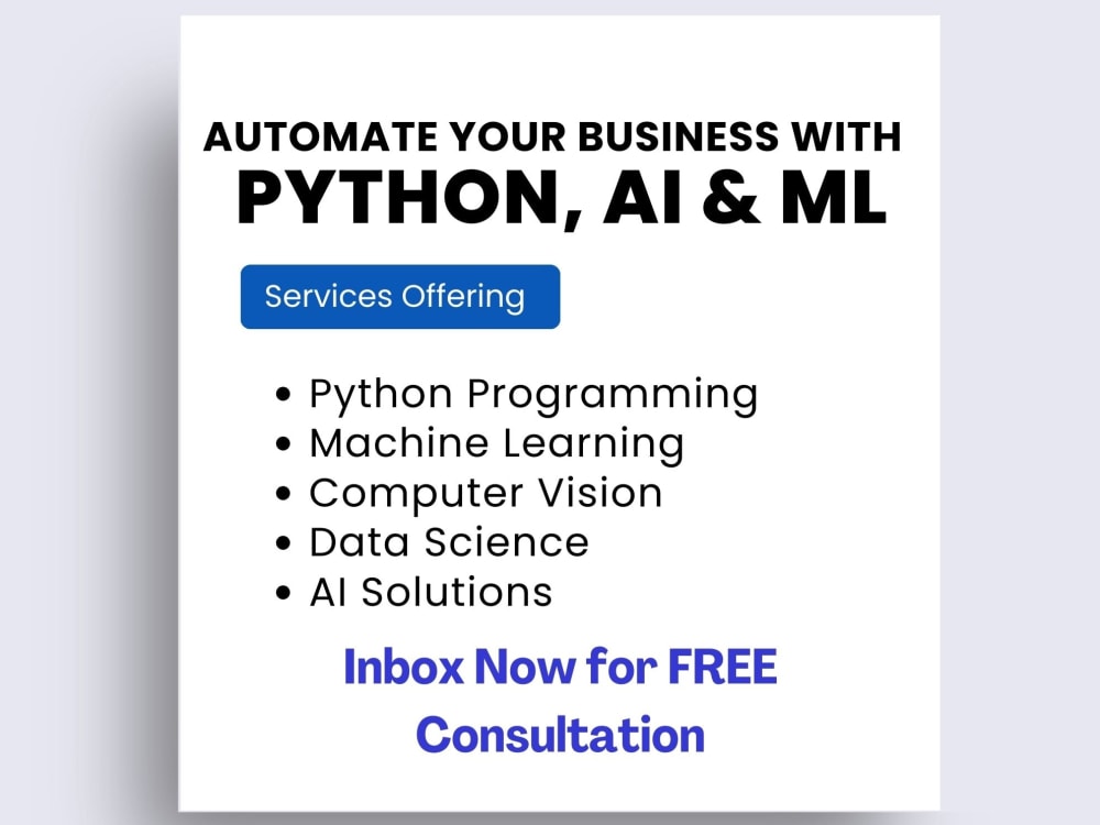 Python Development Ml Computer Vision Data Processing Ai Based Solution Upwork