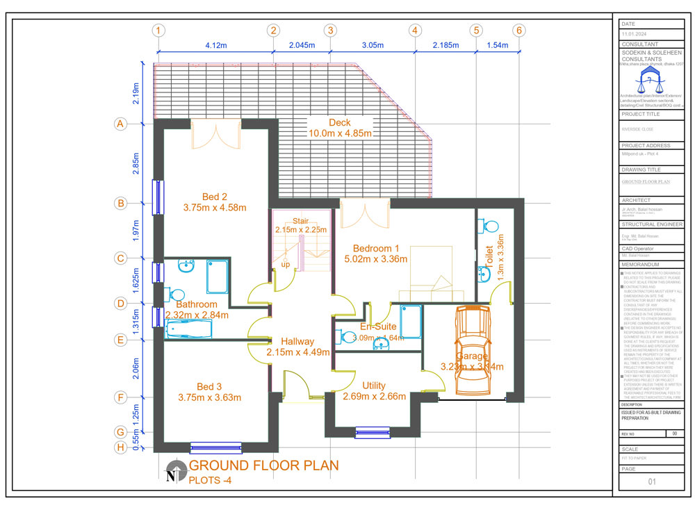 Architectural floor plan, elevation, section, detailed drafting in ...