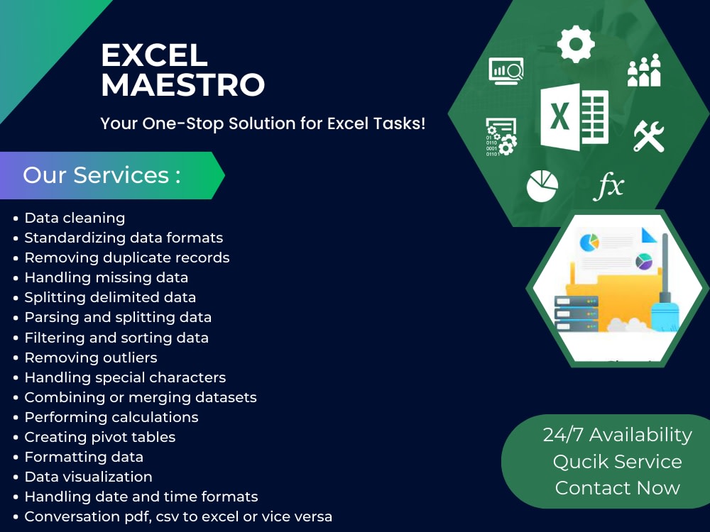 Professionally clean, merge, format & analyze your data with excel mastery | Upwork