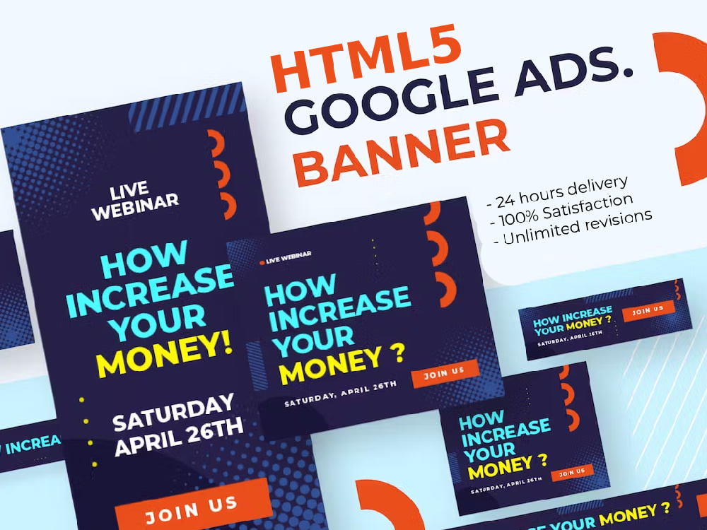 High converting Animated HTML5 banner ads for google ads , gif ads | Upwork