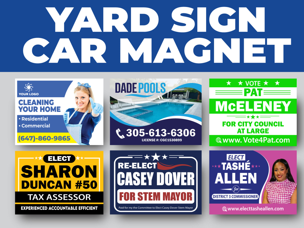 Design attractive car magnet, yard sign, lawn sign, for any service ...