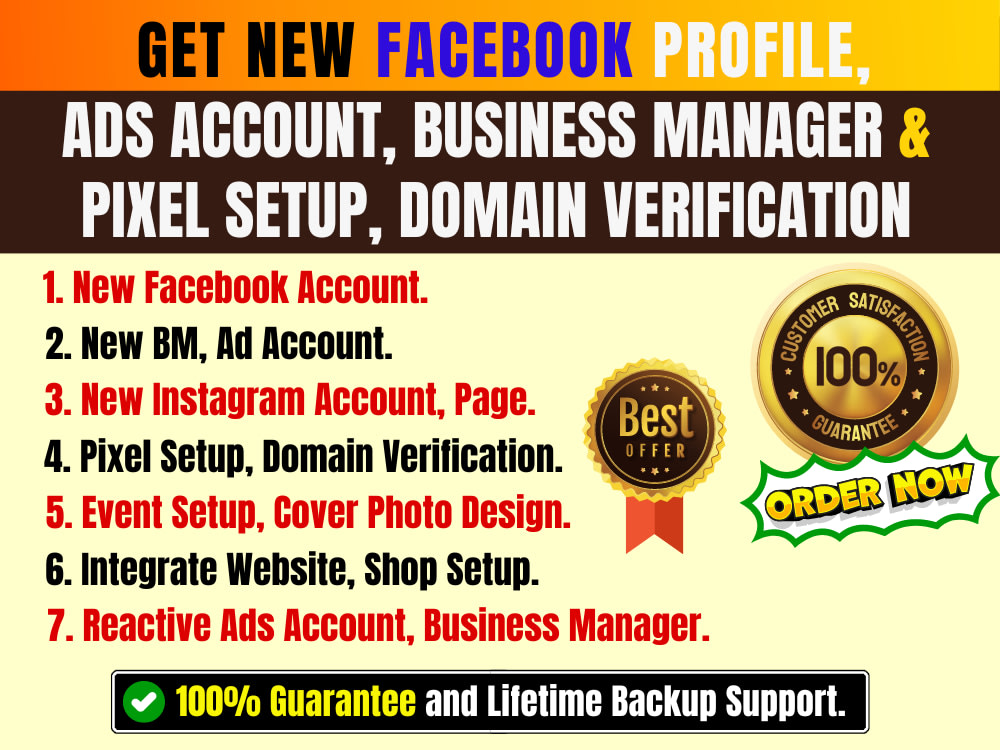 Facebook Ads Account, Business Manager, Pixel Setup & Domain Verification | Upwork