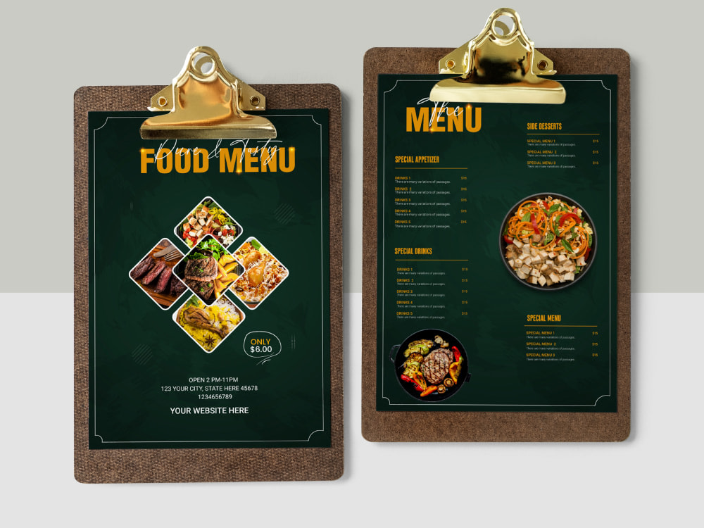 Modern and stunning restaurant menu design | Upwork