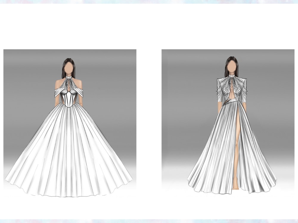 Women Gowns Fashion Illustration Templates | Upwork