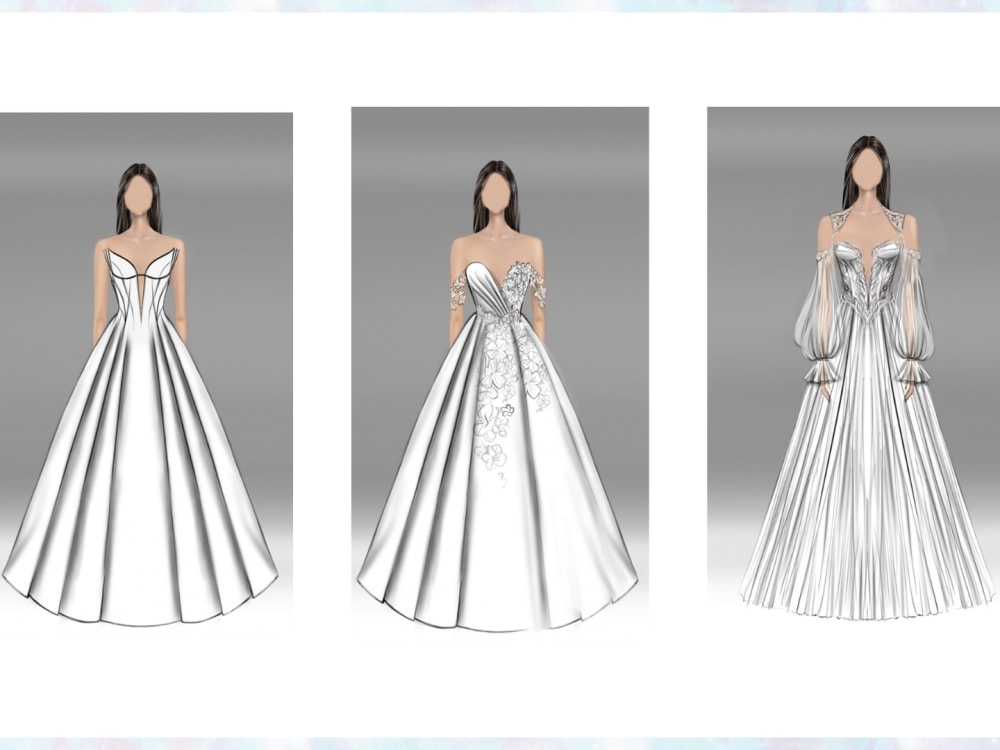 Women Gowns Fashion Illustration Templates | Upwork