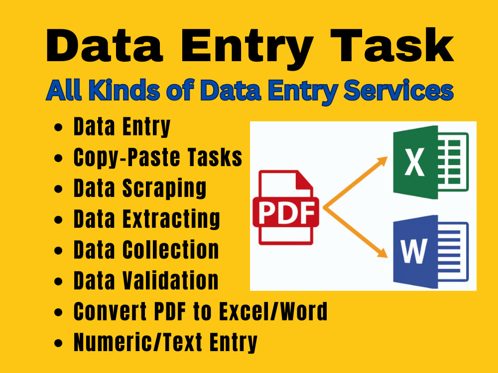 Fast data entry, any file to Word/Excel, copy paste, web scraping in 24 ...