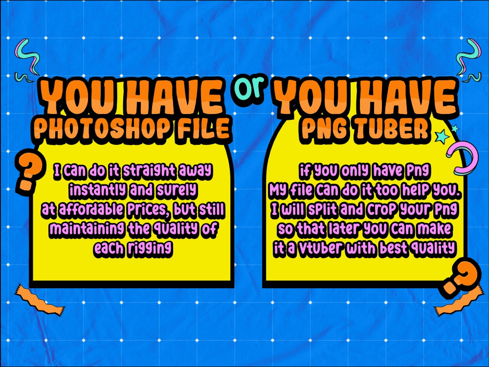 Live 2d rig for vtuber or png tuber, Cheap and fast | Upwork