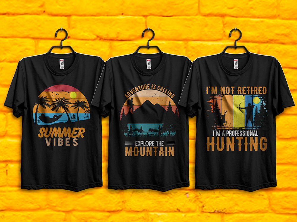Camping Hiking Hunting Adventure Mountain Outdoor Summer T shirt Design ...