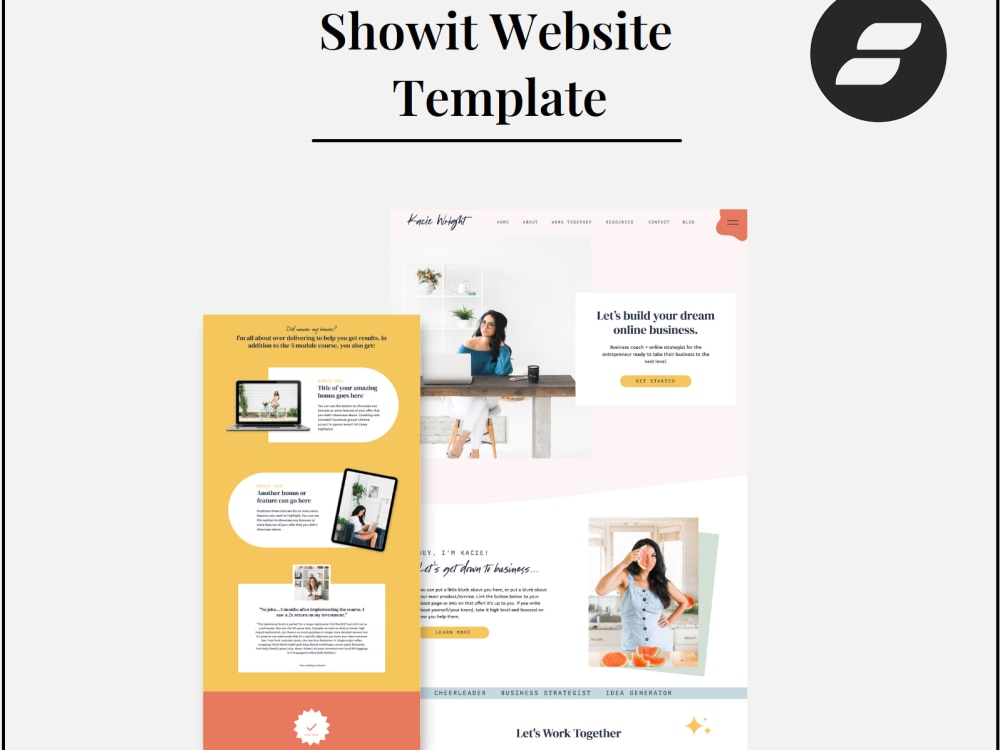 Create a design, redesign and customize showit template & showit website | Upwork