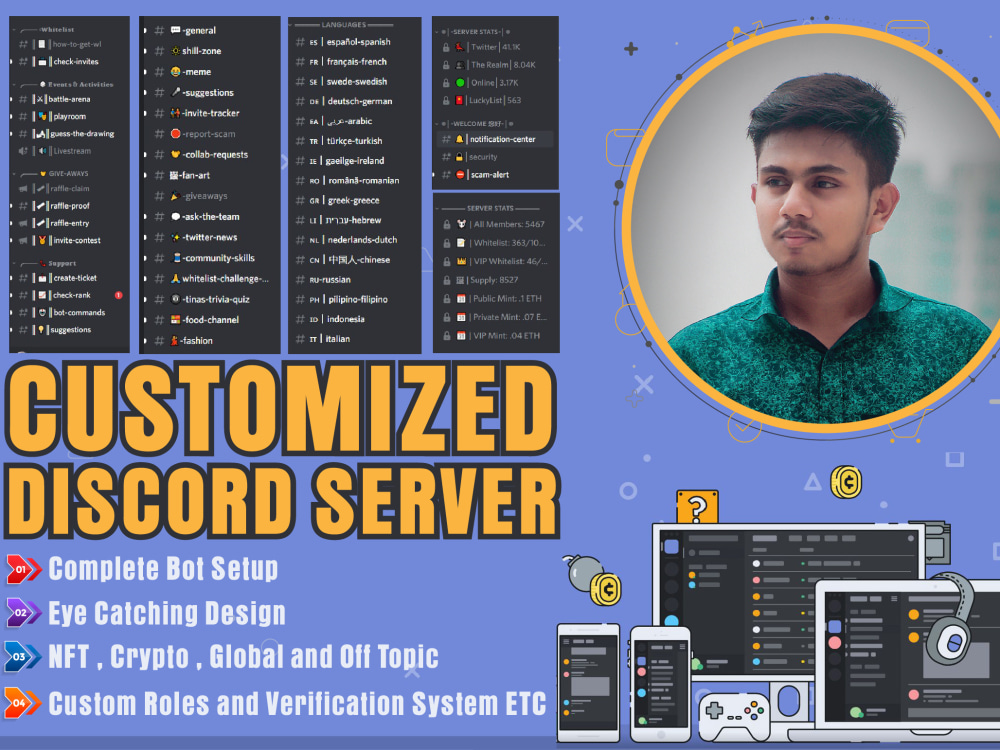 Customize discord server setup with bots, logo, and emotes | Upwork