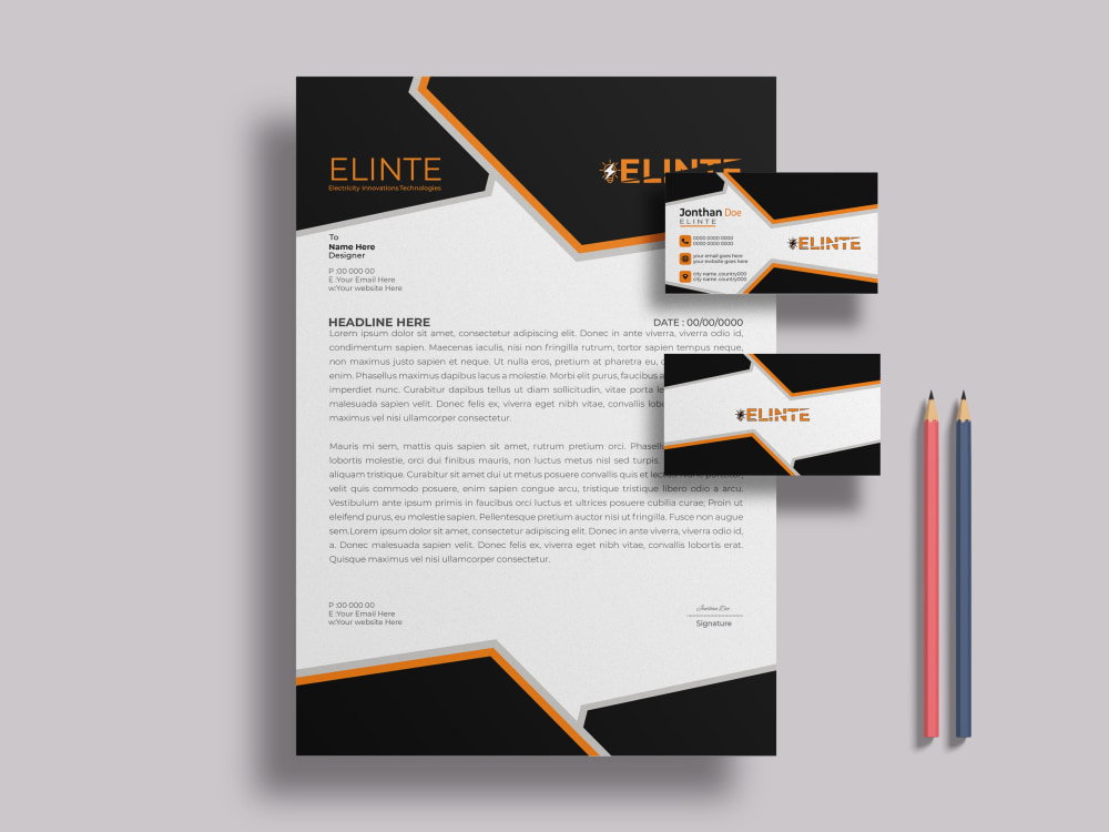 Letterhead, stationery, business cards, signatures, and ID cards | Upwork
