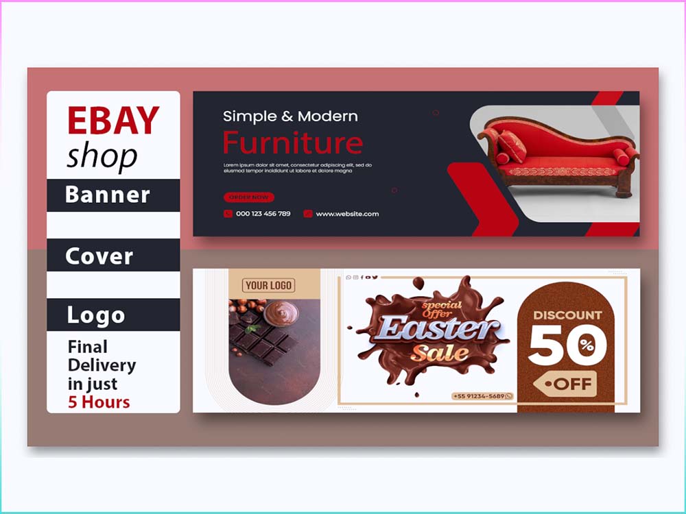 Banner and logo for your eBay shop | Upwork