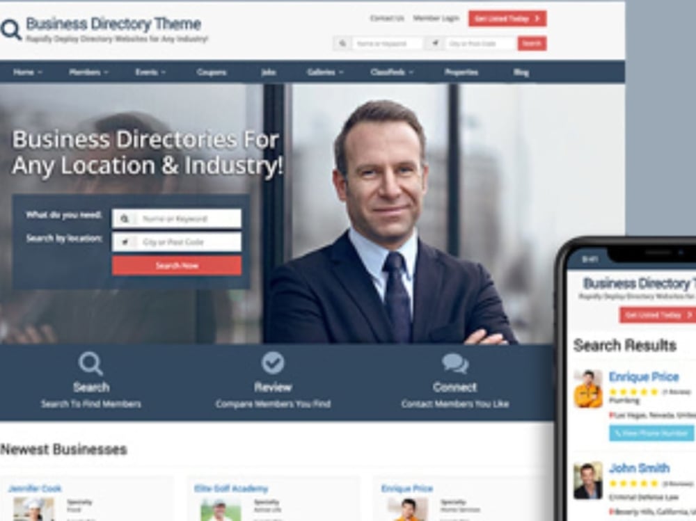 Directory website using brilliant directories, directorist, listingpro | Upwork