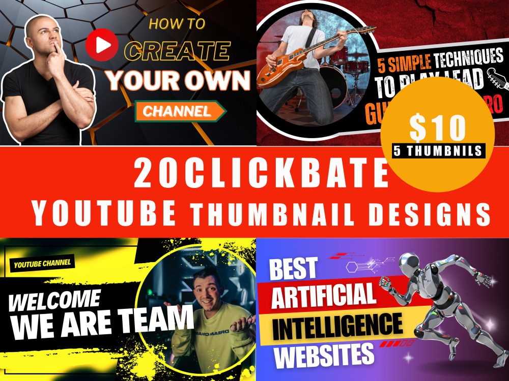 20 clickbait YouTube thumbnails | Upwork