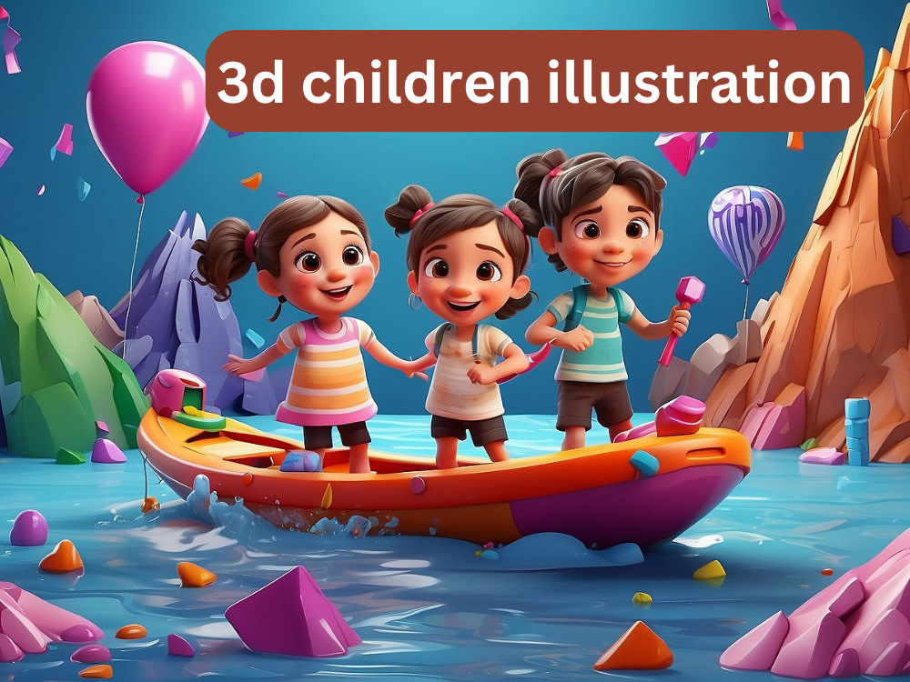 3d children illustration, children story book, children book, kids book ...