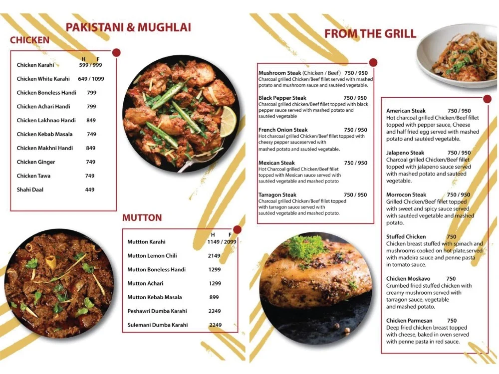 A clear, well designed, premium quality professional restaurant menu ...